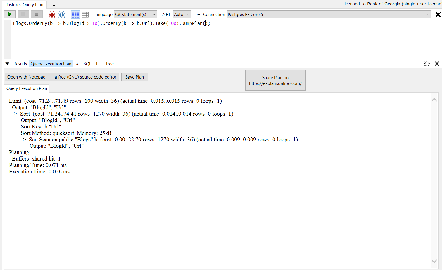 Linqpad Query Plan Visualizer Giorgi Dalakishvili Personal Website 